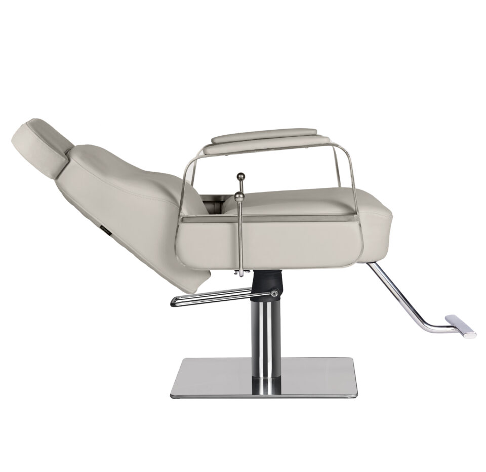 Claudia Reclining Salon Chair Stone | Comfortel Salon Furniture UK