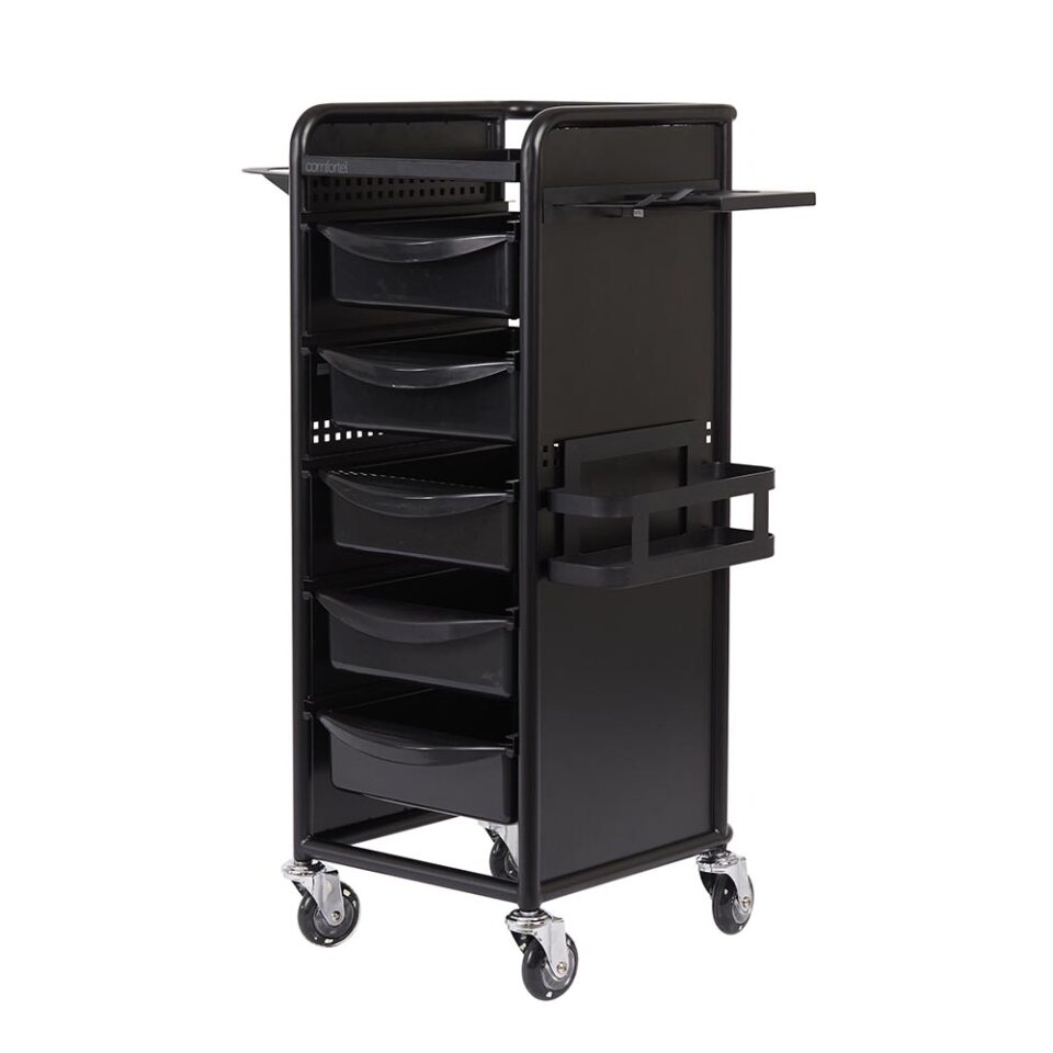 Workshop Deluxe 5 Tier Trolley Black | Comfortel Salon Furniture UK