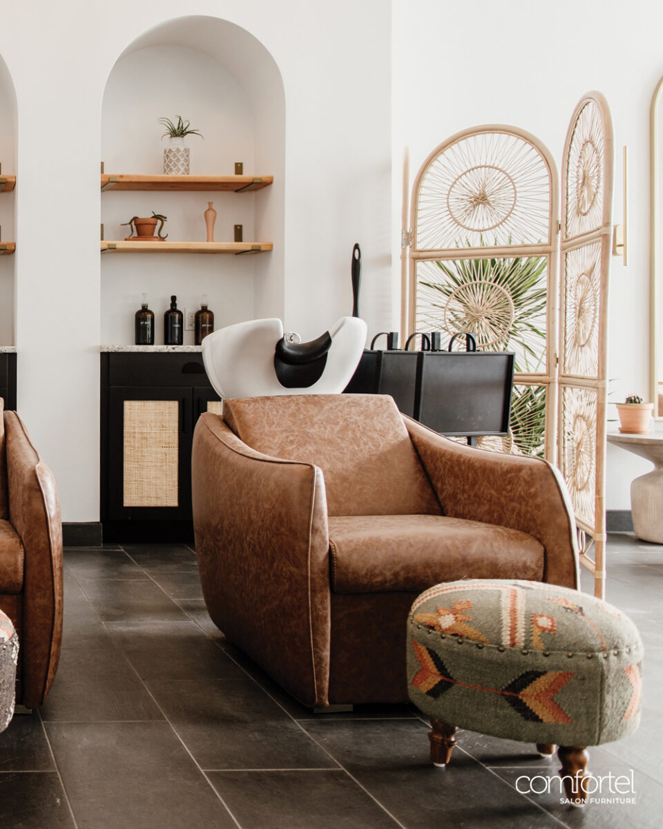 Salon Interior Design Inspo | Refined Boho Salon Furniture - Comfortel UK