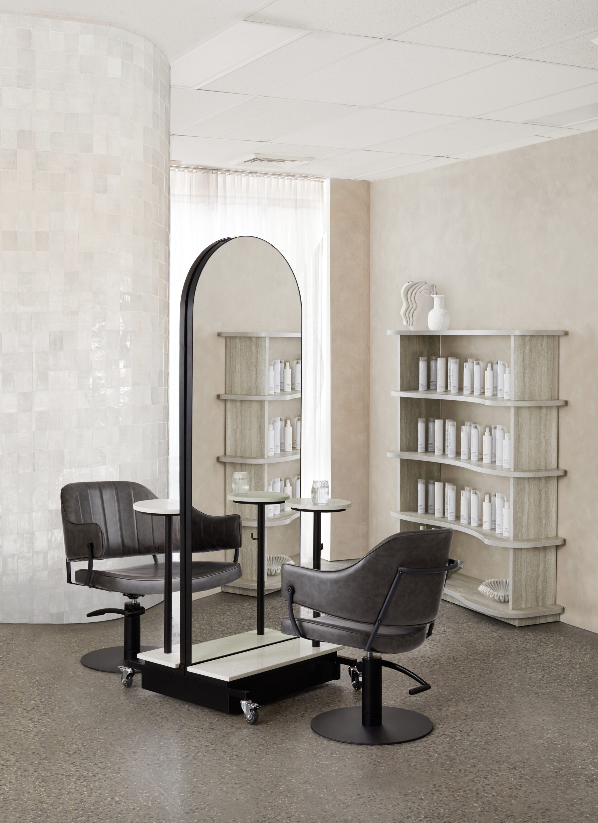 Lexi Textured Black Styling Chair | Comfortel Salon Furniture UK