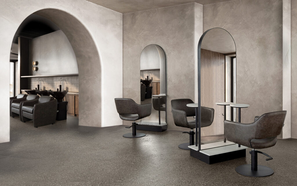 Cool & Grounded | Textures | Salon Interior Design Inspo by Comfortel UK